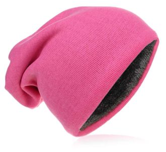 Miobo Kinder Jersey Slouch Beanie Long warme Mütze Unisex Unifarbe Winter Trend (56-58cm Kopfumfang, Pink)