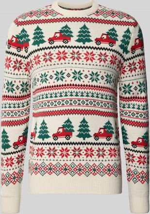 Montego Regular Fit Strickpullover mit Motiv-Stitching