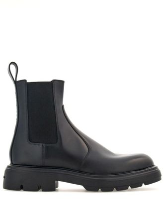Ferragamo bottines lac&eacute;es &agrave; logo emboss&eacute; - Noir