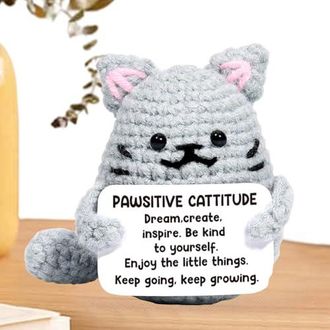 Generic Animaux positifs au crochet | Peluche de soutien &eacute;motionnel de motivation faite &agrave; la main | Petites figurines de bureau pour bureau, &eacute;tag&egrave;re, table de