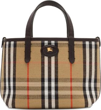 Burberry mini sac &agrave; main Bloomsbury &agrave; design r&eacute;versible - Marron