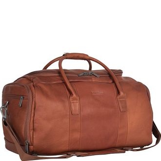 Kenneth Cole Reaction Unisex-Erwachsene Colombian Leather 20 Carry-on Duffel Bag Seesack, Cognac