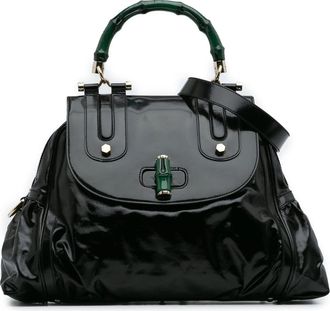 Gucci Hobo Bags - Dialux Pop Coated Canvas Bamboo Top Handle Bag - Gr. unisize - in Grün - für Damen