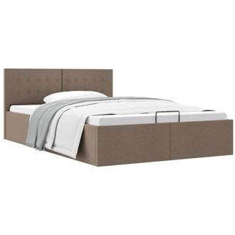 vidaXL Stauraumbett Hydraulisch Taupe Stoff 120&times;200 cm Vidaxl