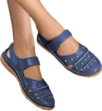 Minetom Damen Slipper Flache Atmungsaktive Cutouts Römersandalen Modische Geschlossene Slippers Frauen Low Top Halbschuhe Slip On Bootsschuhe Schlupfschuhe Lä