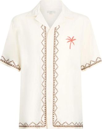 Liu Jo Homme, Chemises, Beige, Taille: S Camicia Cubana en M&eacute;lange de Lin