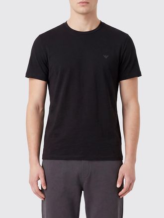 Emporio Armani T-shirt en coton &agrave; manches courtes avec logo Aigle contrastant