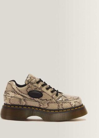 Dr. Martens Buzz 5-&Ouml;sen Snake Print Leder Schuhe in Creme, Gr&ouml;&szlig;e: 36