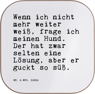 Mr. & Mrs. Panda Coaster Wenn ich Nicht mehr... - Geschenk, Sprüche, Untersetzer Glas, Spruch, Holzuntersetzer, Frauchen, Tier, Herz, Gläser, Tasse, Weisheiten Zitate 
