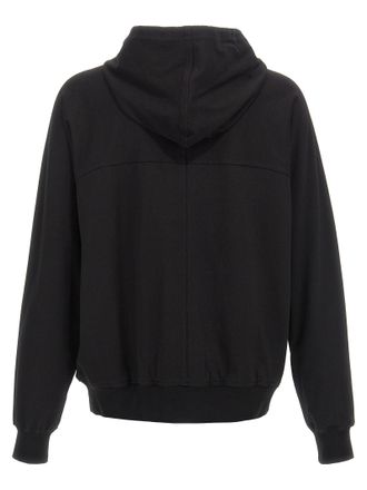 Rick Owens Mens Black Cotton Hoodie Clothing