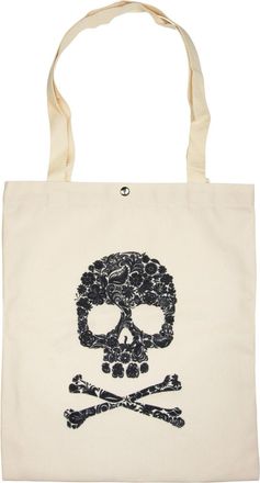 styleBREAKER Schultertasche Einkaufstasche mit Totenkopf