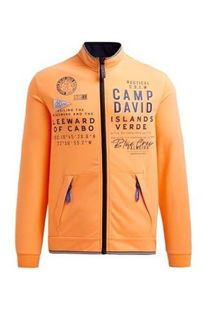 Camp David Veste de surv&ecirc;tement l&eacute;g&egrave;re pour homme avec &eacute;tiquettes imprim&eacute;es, Sunrise Fluo, XL