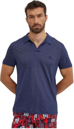 Vilebrequin Homme, Tops, Bleu, Taille: M Polo en lin Pyramid