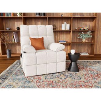Best Mobilier Bestmobilier - Chandler - fauteuil relax &eacute;lectrique en velours textur&eacute; - beige