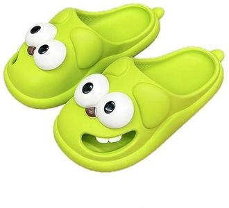 Generic Pantoufles amusantes pour femme - Semelle &eacute;paisse antid&eacute;rapante - Confortable - Grand oeil - Langue - Grand orteil - Imprim&eacute; dents, a vert, 37.5 EU