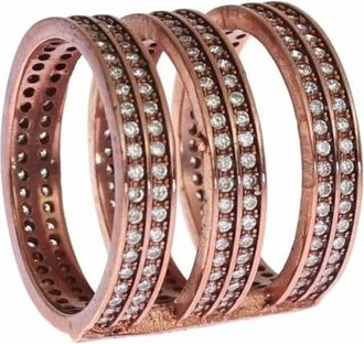 Nialaya Femme, Accessoires, Rose, Taille: 52 MM Bague en or rose avec pierres CZ