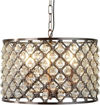 Searchlight Marquise - Suspension à 3 ampoules au cuivre avec cristaux de verre, E14 - Searchlight