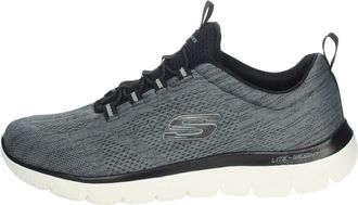 Skechers Herren Summits Louvin Slipper, Black Mesh/Pu/White Trim, 47 EU