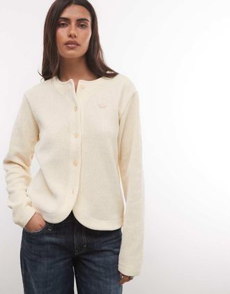 adidas Originals gilet en chenille couleur vanille-Blanc