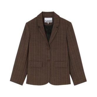 Ganni Seiden- & Nylon-Blazer - - Jackets - Damen - Braun - S