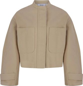 Maison Kitsun&eacute; Cropped Jacket - - Jackets - Damen - Beige - 2XS
