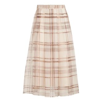 Brunello Cucinelli Seiden-Midi-Rock - - Skirts - Damen - Beige - S