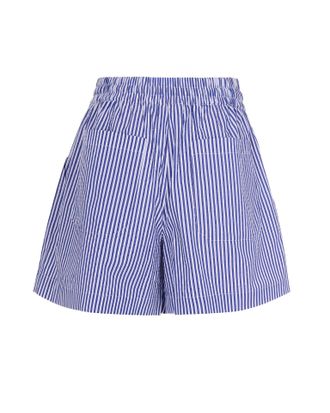 P.A.R.O.S.H. Womens Shorts Striped Cotton With Micro-Strass Bluette Print