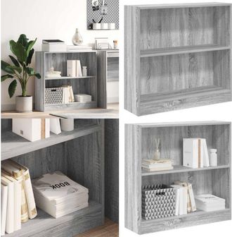vidaXL Biblioth&egrave;que sonoma gris 80x24x76 cm bois ding&eacute;nierie - Vidaxl