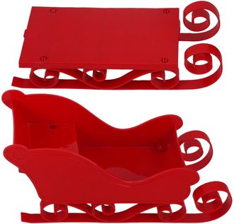 Holibanna 2 St&uuml;ck Weihnachtsschlitten Rote mit Ski Festliche Tisch Regalverzierung f&uuml;r Weihnachtsdeko Handgefertigte Ornamente