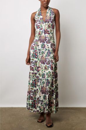 Gerard Darel Robe longue dos nu &agrave; fleurs - ELWINA - Ecru