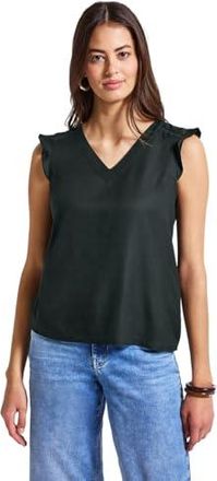 Street One A323507 Haut &agrave; col en V avec d&eacute;tails en Crochet, Vert pin Grove, 40 Femmes