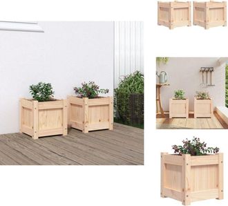 vidaXL Jardini&egrave;res 2 pcs bois de pin massif - Jardini&egrave;res En Bois - Jardini&egrave;re Ext&eacute;rieure - Pots De Fleurs - D&eacute;co Jardin - Balcon