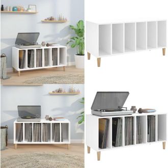 vidaXL Armoire &agrave; disques blanc 100x38x48 cm bois ding&eacute;nierie - Meuble Vinyle - &Eacute;tag&egrave;re Disque - Rangement Musique - Biblioth&egrave;que Audiophile - Support
