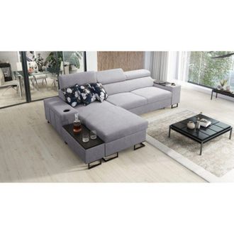 KAISER Luxuri&ouml;ses, komfortables, modernes Ecksofa melody i maxi mit Usb und Regal Sawana Lila Links