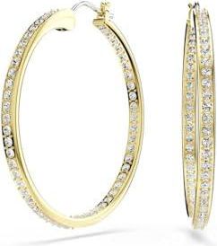 Swarovski Anneaux doreilles Sommerset, Blanches, Placage de ton or