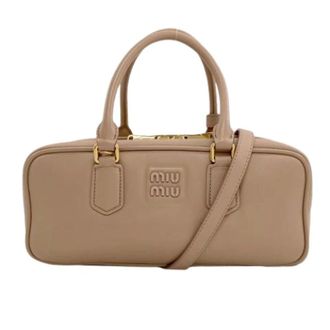 Miu Miu Sac &agrave; main doccasion - Femme - Pre-owned - Beige - Taille: ONE Size
