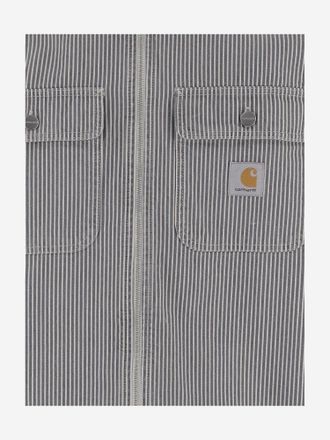 Carhartt Work in Progress Mens Cotton Shirt Mercer Hickory Stripe Grey