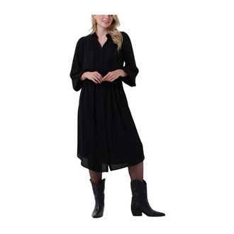 Bruuns Bazaar Camilla Basely Schwarzes Midikleid - - Dresses - Damen - Schwarzk - XS