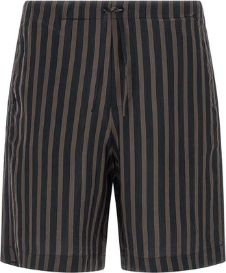 Dries Van Noten Homme, Shorts, Brun, Taille: L Piperi Striped Cupro Bermuda Shorts