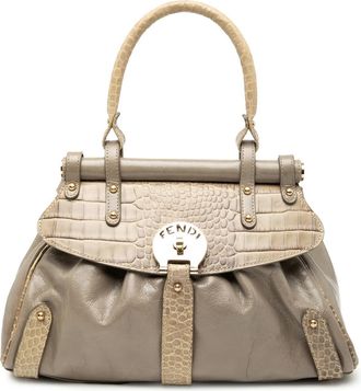 Fendi Crossbody Bags - Small Croc Embossed Leather Magic Handbag - Gr. unisize - in Braun - f&uuml;r Damen