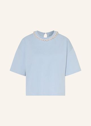 Maje T-Shirt Mit Schmucksteinen Und Schmuckperlen blau