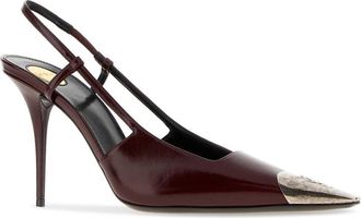 Saint Laurent Womens Burgundy Leather Jeanne Pumps Vintagebordeauxvin Scarpe Con Tacco High Heel Shoes