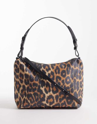 Becks&ouml;ndergaard Becks&ouml;ndergaard - Ginny - Beschichtete Schultertasche mit Leopardenmuster-Bunt