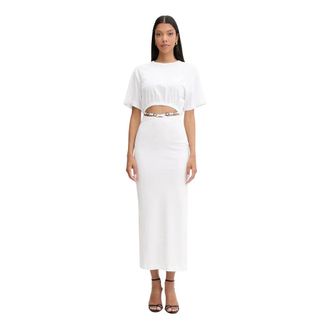 Pinko Baumwoll-Maxikleid - - Dresses - Damen - Wei&szlig; - XS