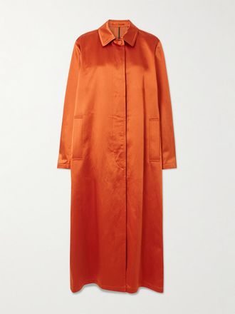 Dries Van Noten Mantel Aus Satin Aus Einer Baumwollmischung - Orange