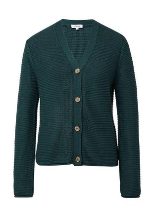 s.Oliver Cardigan Strickjacke Strickjacke in Ripp-Optik mit Knopfleiste