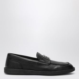 Dolce & Gabbana Black leather loafers with DG logo