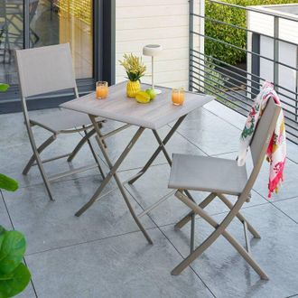 Hesperide Table de jardin 2 places Azua pliable caf&eacute; 71x71cm - Hesp&eacute;ride