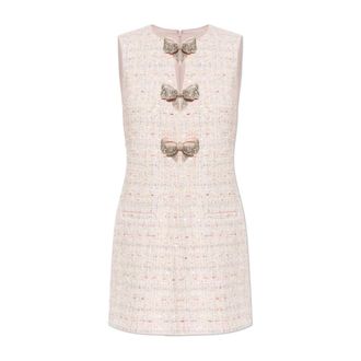 Self Portrait Femme, Robes, Rose, Taille: 38 FR Mini-robe en tweed avec sequins scintillants