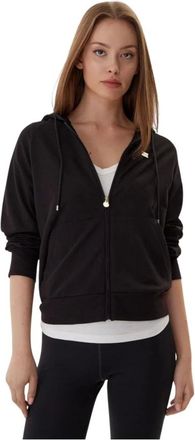 Emporio Armani Emporio Armani Ea7, Femme, Sweatshirts et sweats &agrave; capuche, Noir, Taille: 38 FR Core Lady SweaT-shirt zipp&eacute; en coton stretch